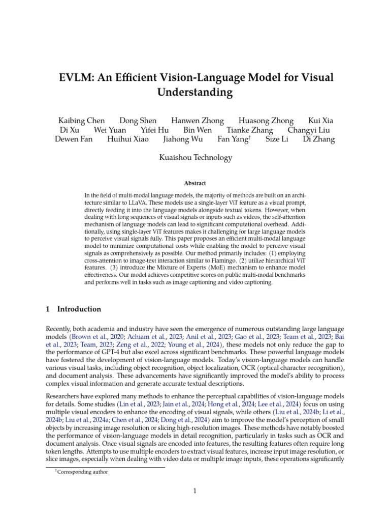 EVLMAn Efficient Vision-Language Model for Visual | PDF