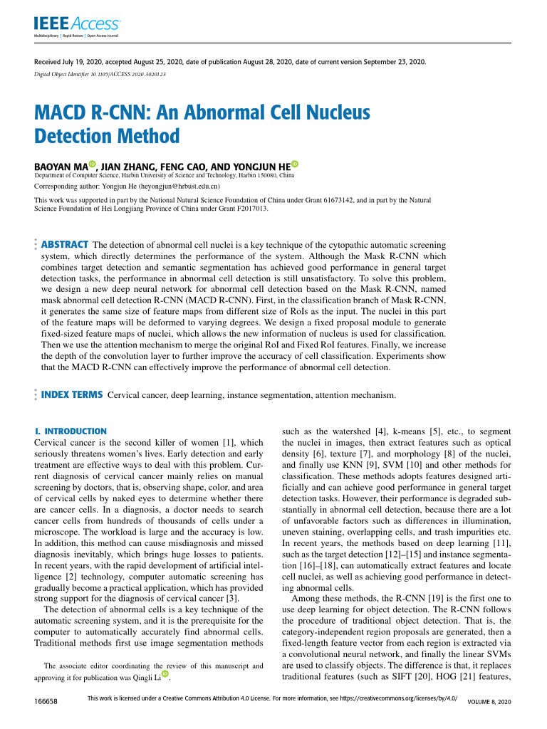 MACD R-CNN An Abnormal Cell Nucleus Detection Method | PDF | Deep Learning | Science & Mathematics
