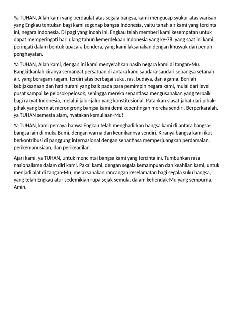 Doa Upacara Bendera | PDF