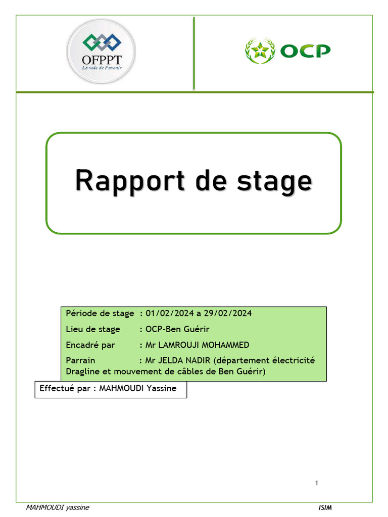 Rapport de Stage OCP | PDF