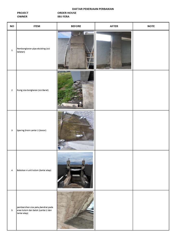Update Defect List Fera House 170424 | PDF