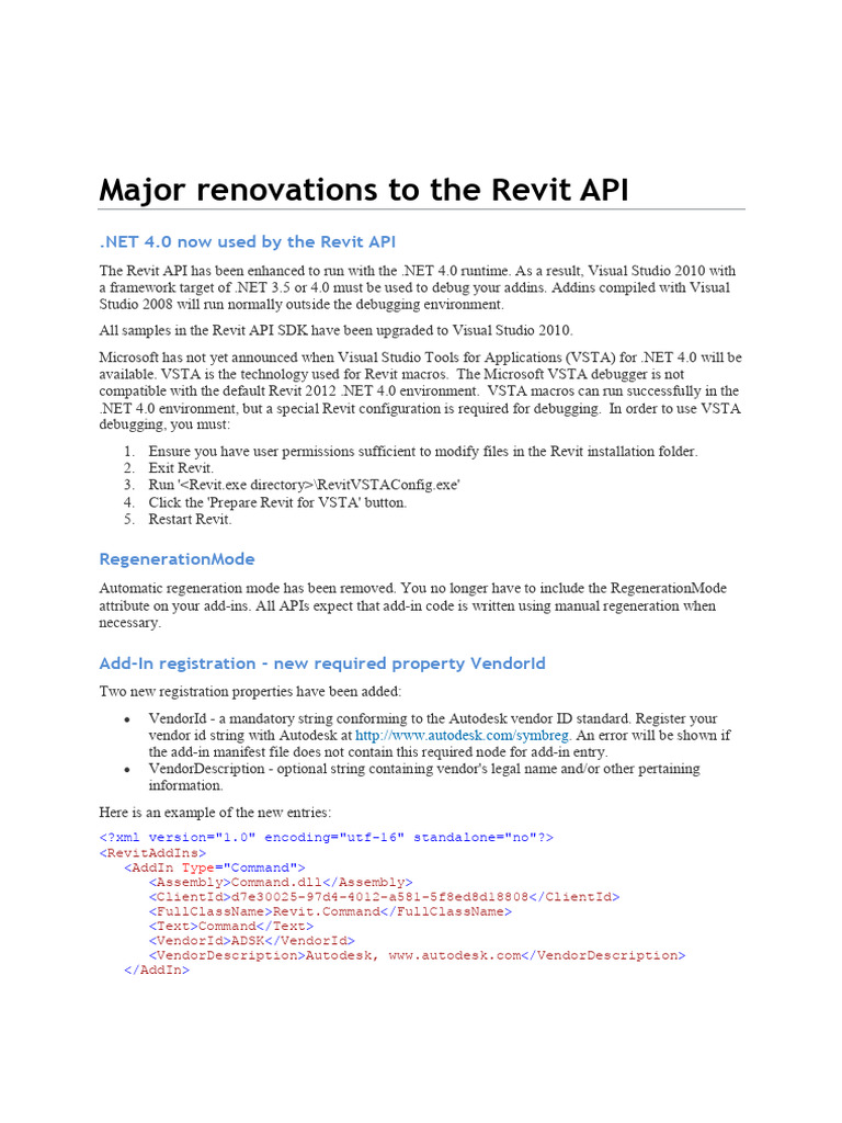Revit Platform API Changes and Additions | PDF