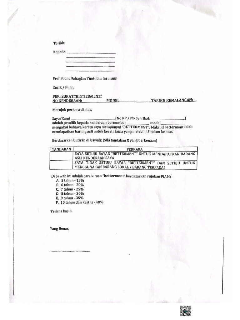 Betterment Form | PDF