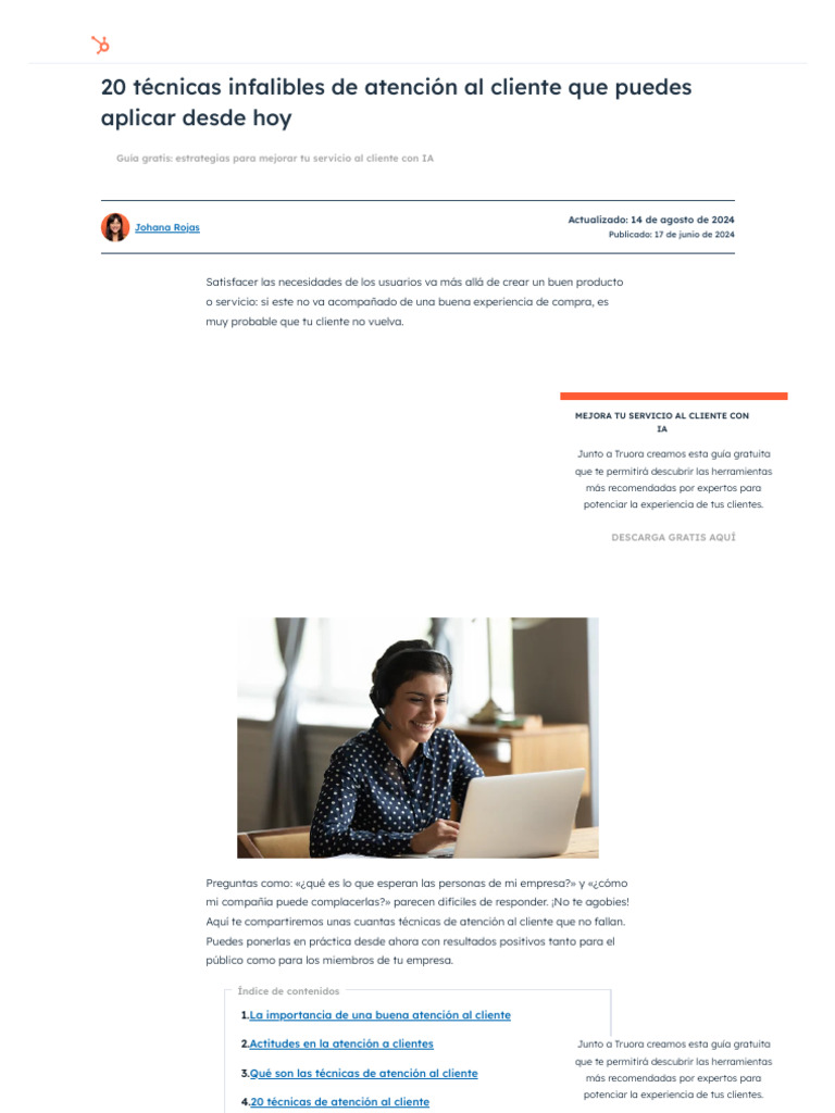20 Técnicas Infalibles de Atención Al Cliente Que Puedes Aplicar Desde Hoy | PDF