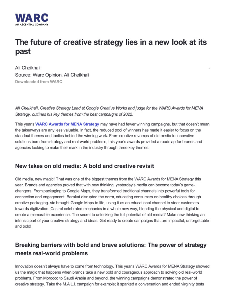 6110 The Future of Creative Strategy Li | PDF