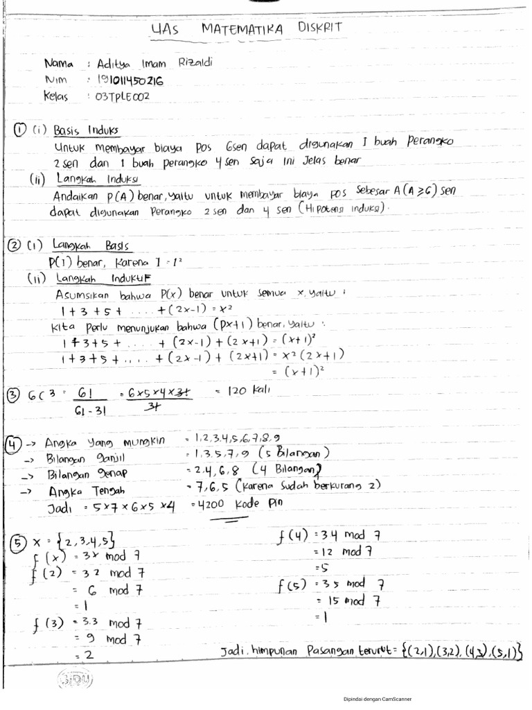 Matematika Diskrit - Aditya Imam Rizaldi | PDF