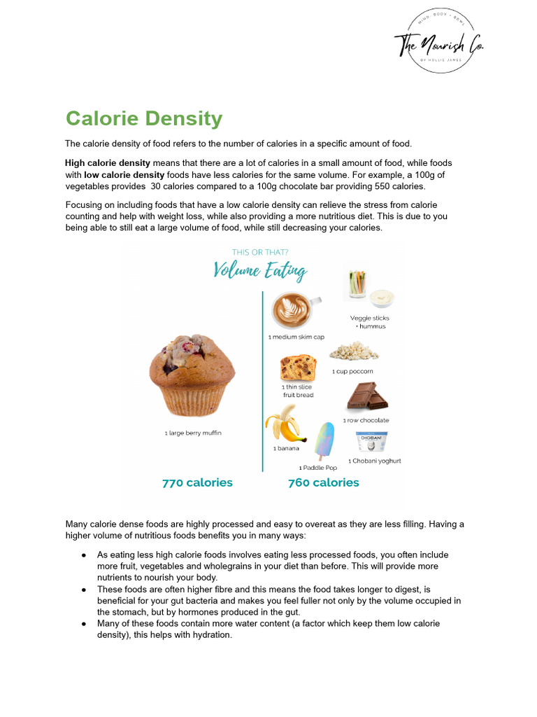 Calorie Density and Portions | PDF