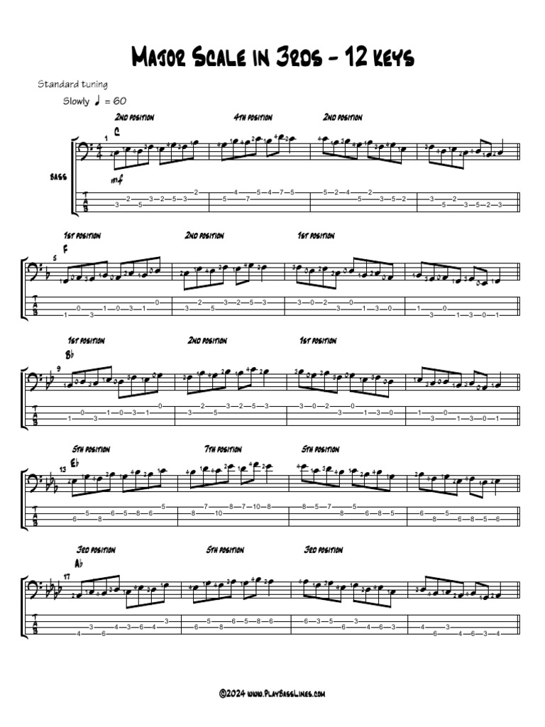 Major Scale in 3rds - 12 Keys | PDF
