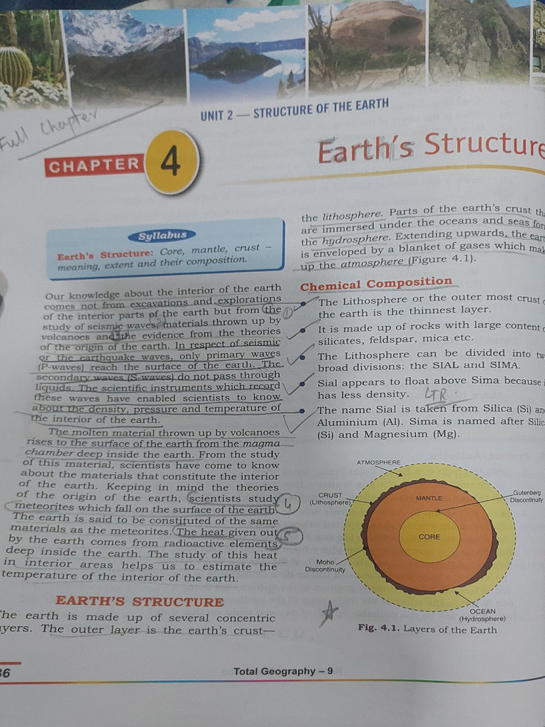 Geography - Chapter 4-Earths Structure Markings | PDF