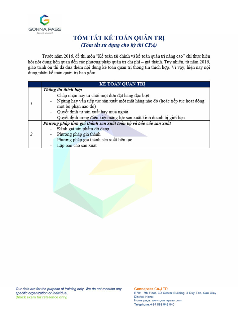 Public Tai Lieu Tom Tat Ve Ke Toan Quan Tri | PDF