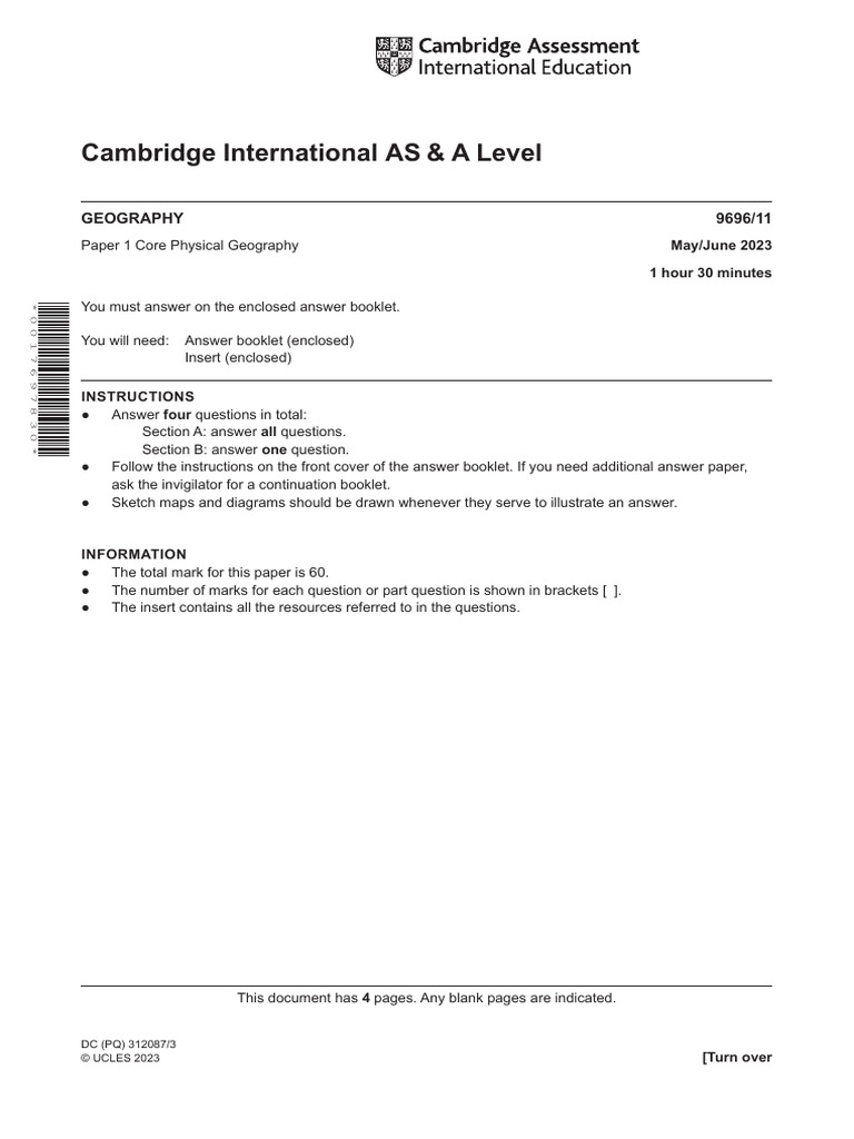 geography as geo past papers | PDF