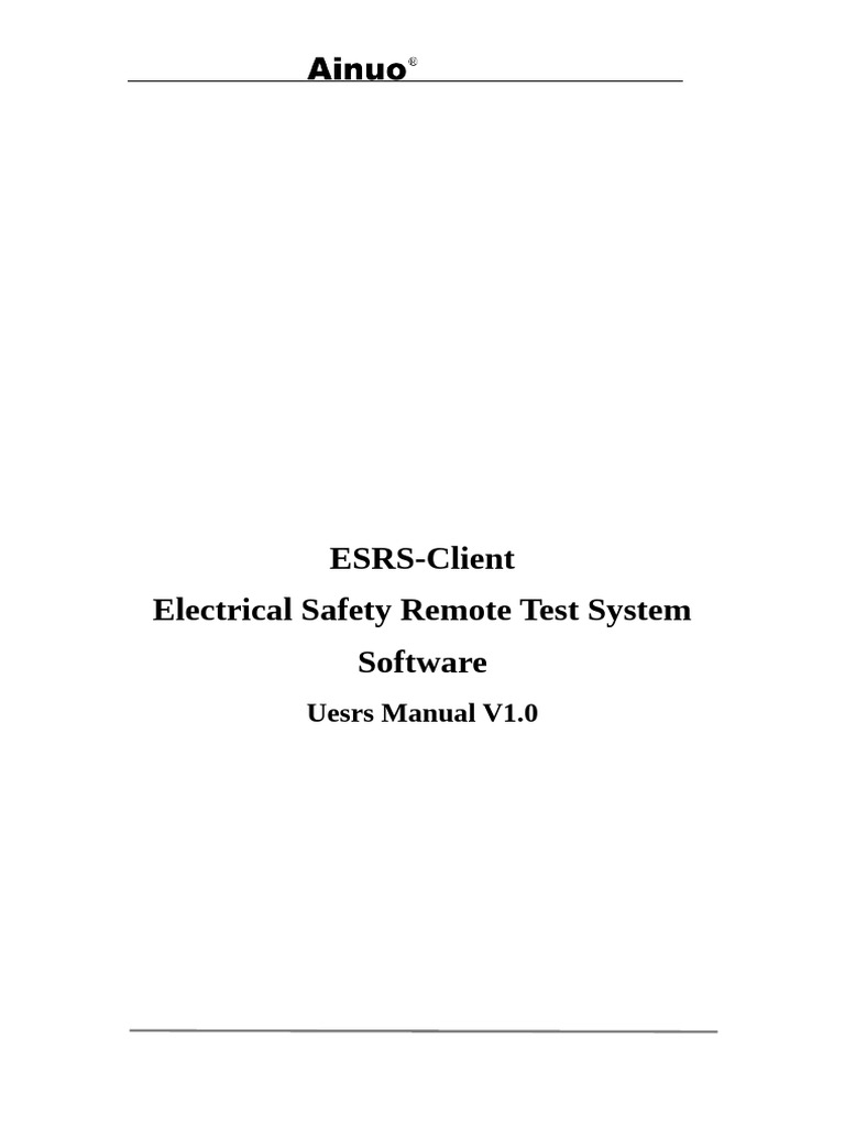 ESRS-Client Electrical Safety Remote Test System Software Users Manual ...