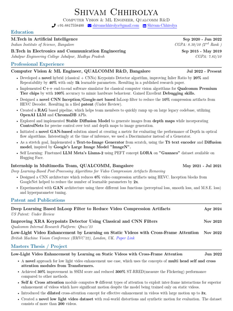Shivam Chhirolya CV | PDF