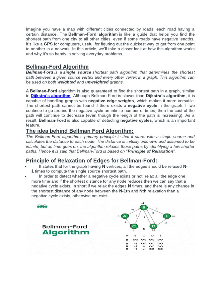 Bell Mann Ford Algorithm | PDF