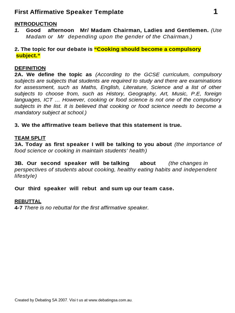 Speech-Structure-Template-đã chuyển đổi | PDF