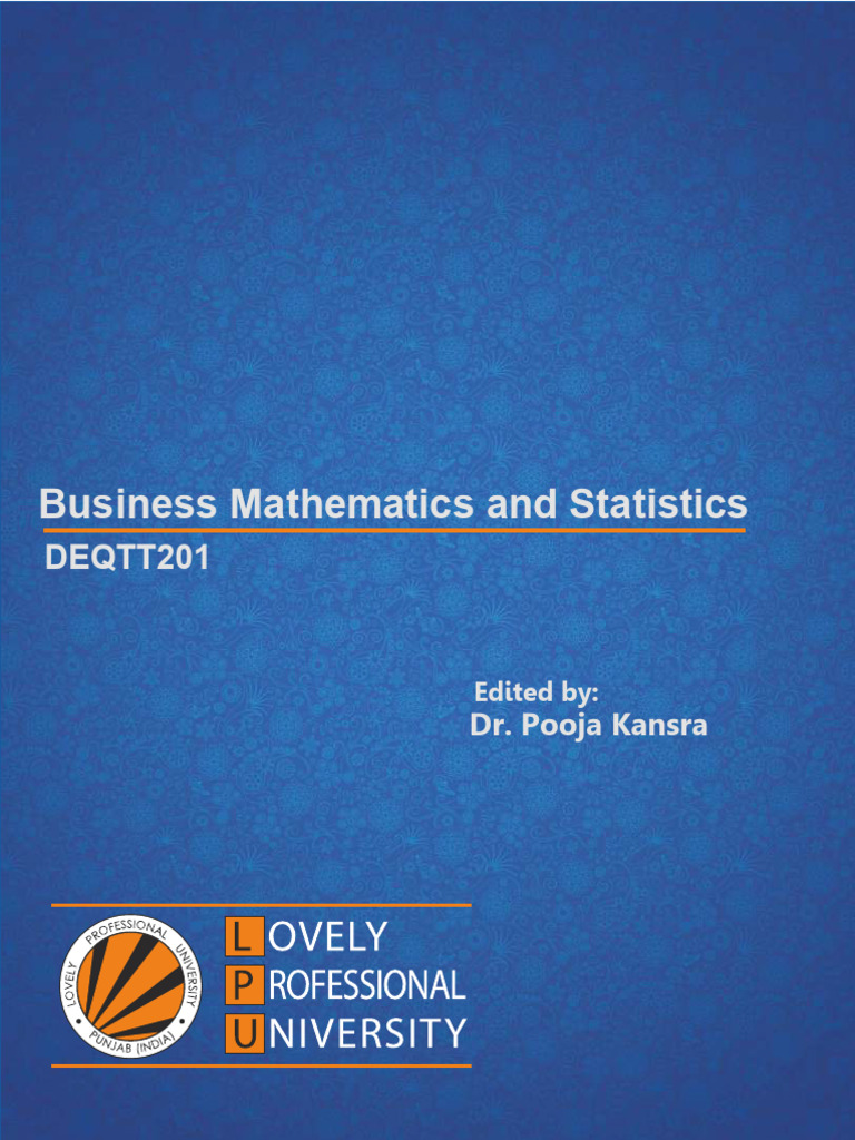 Deqtt201 Business Mathematics and Statistics | PDF