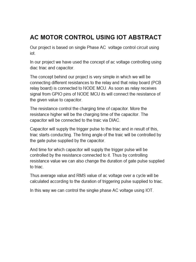 Ac Motor Control Using Iot Pdf 