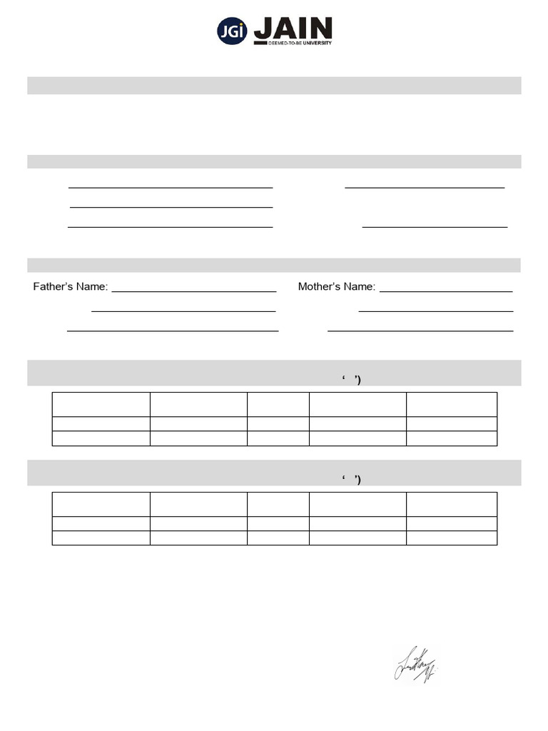 BCA Registration Form 2024-25 III SEM - Other Specialization | PDF