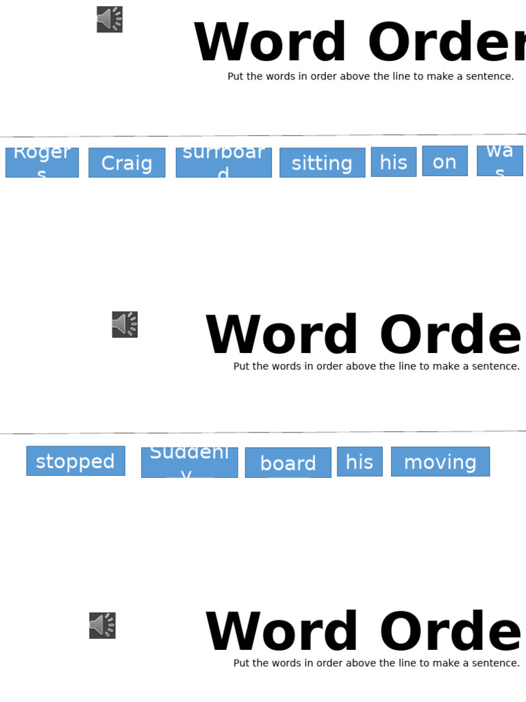 Listen and Put in Order | PDF