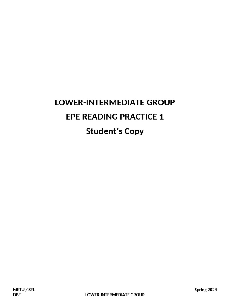 EPE RP 1 Student | PDF