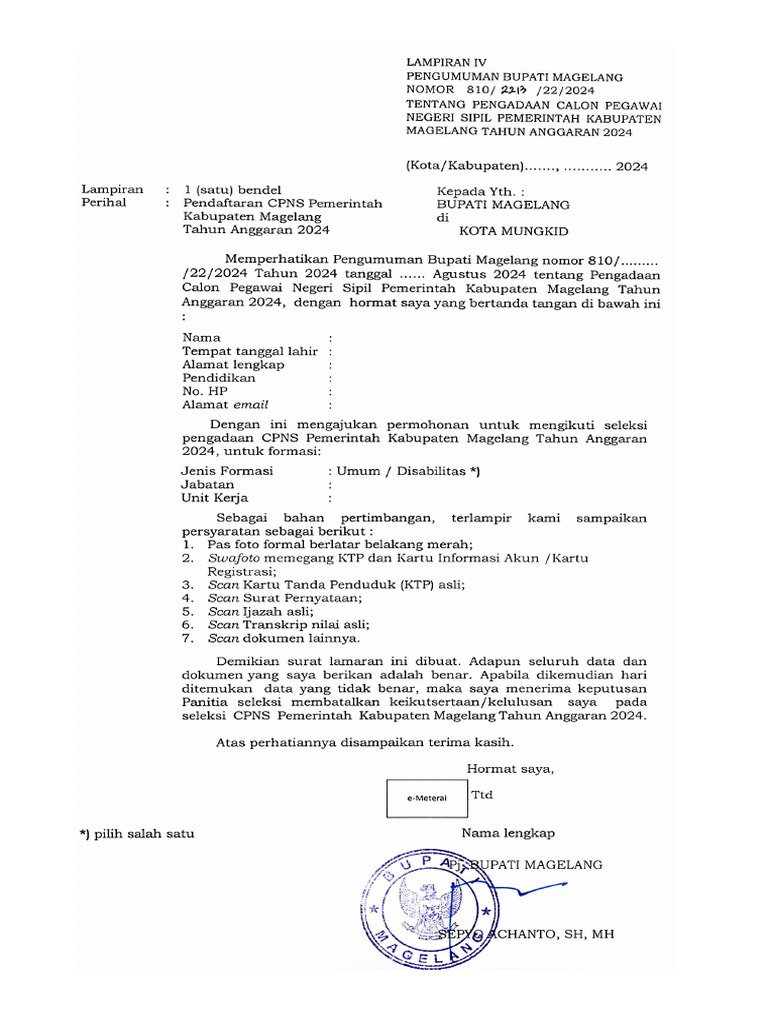 Lampiran Berkas Pernyataan | PDF