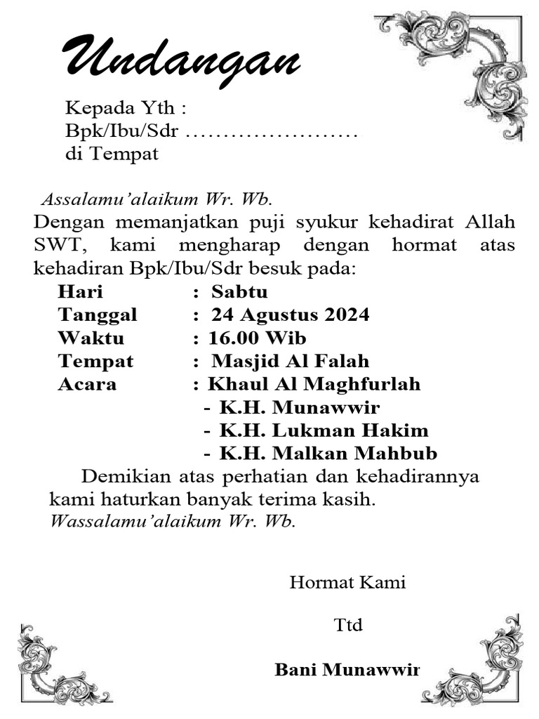 Undangan Isi 4 | PDF