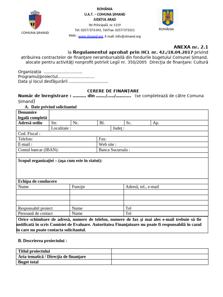 2.1. Anexa 1 Cultura Cerere de Finantare | PDF