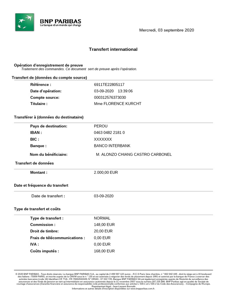 Virement New Paribas | PDF