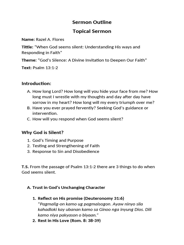 Sermon Outline - Razel | PDF