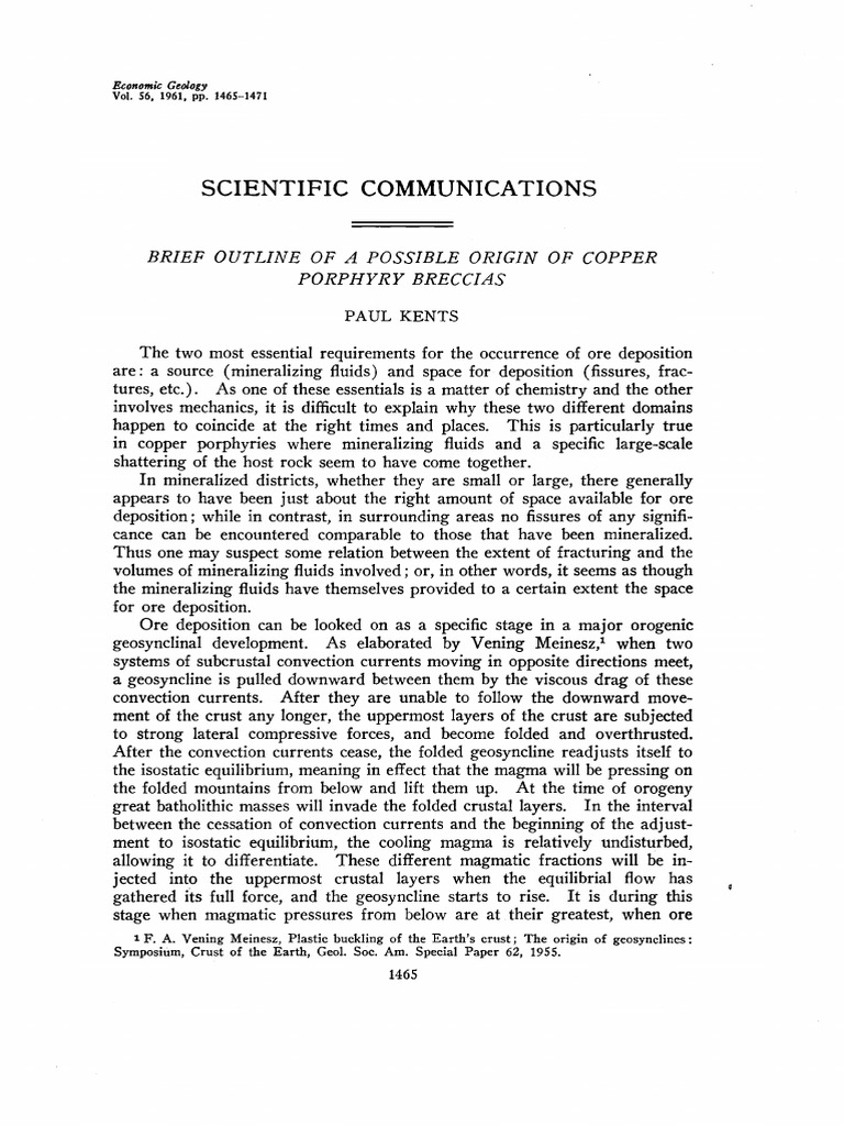 Possible Origin of Copper Porphyry BX | PDF