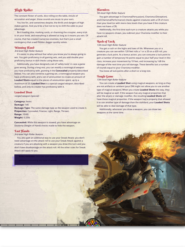 Rogue - HighRoller - GM Binder | PDF