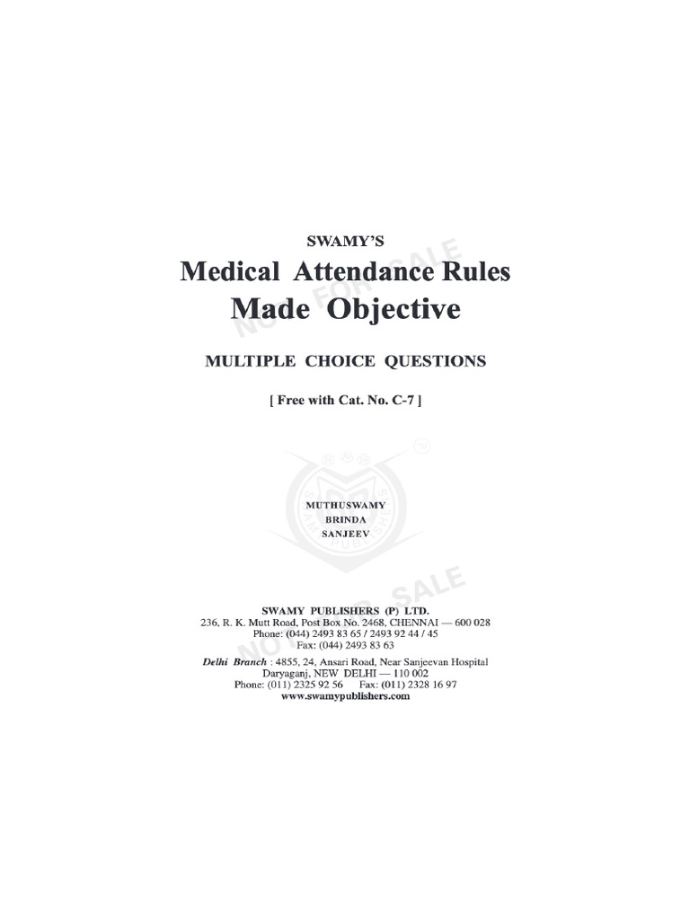 Medical Attendence Rule MCQ | PDF
