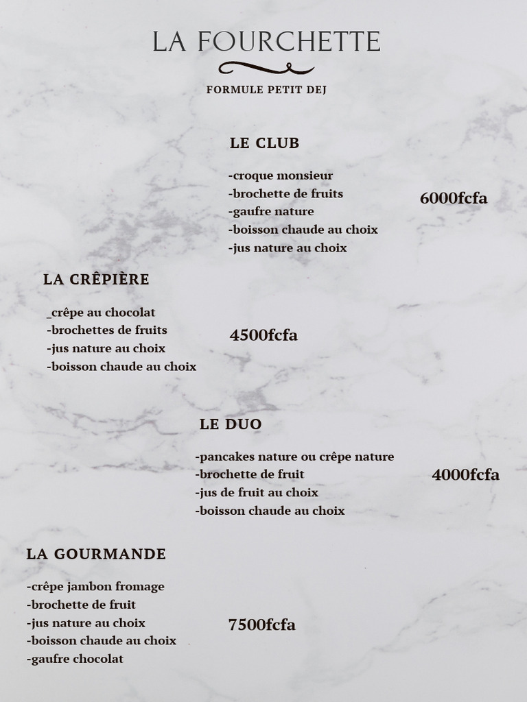 Carte La Fourchette | PDF