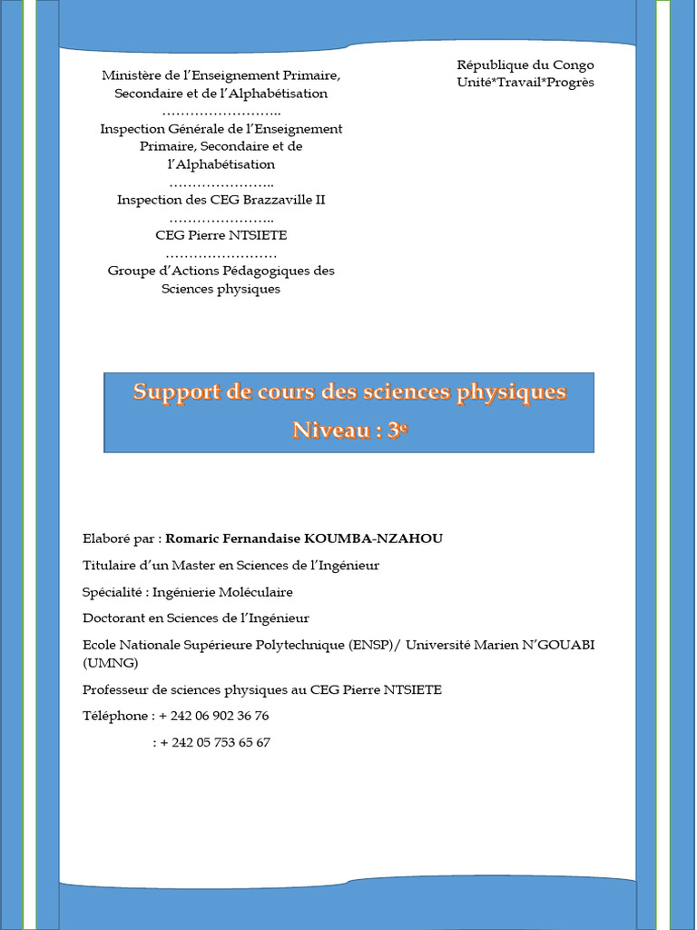 Cours 3e Physique | PDF