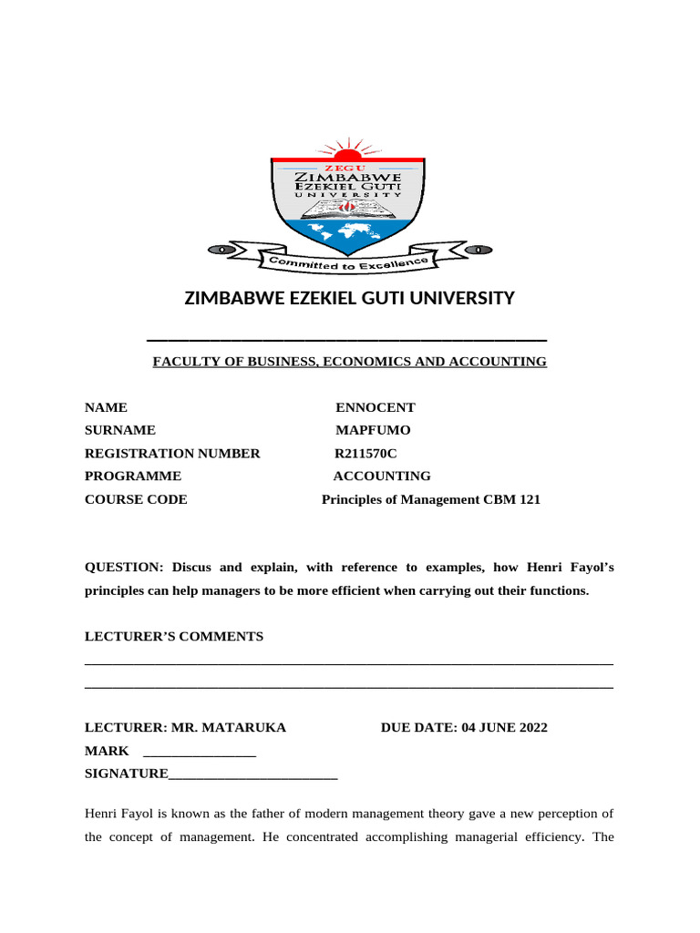 Principles Of Management Assignment 1 Pdf 3729