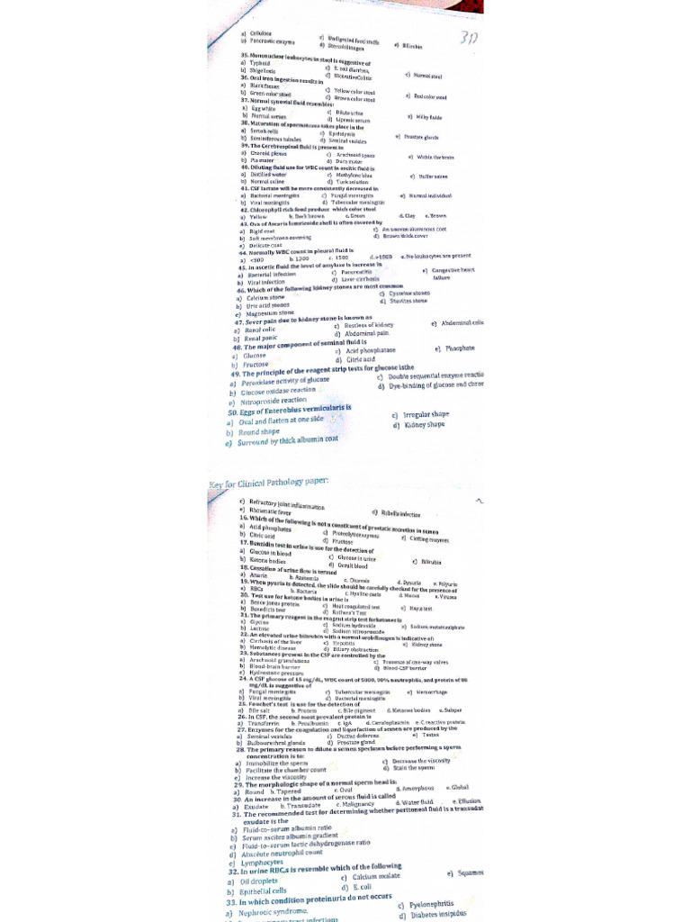 Mcqs Clinical Pathology. | PDF
