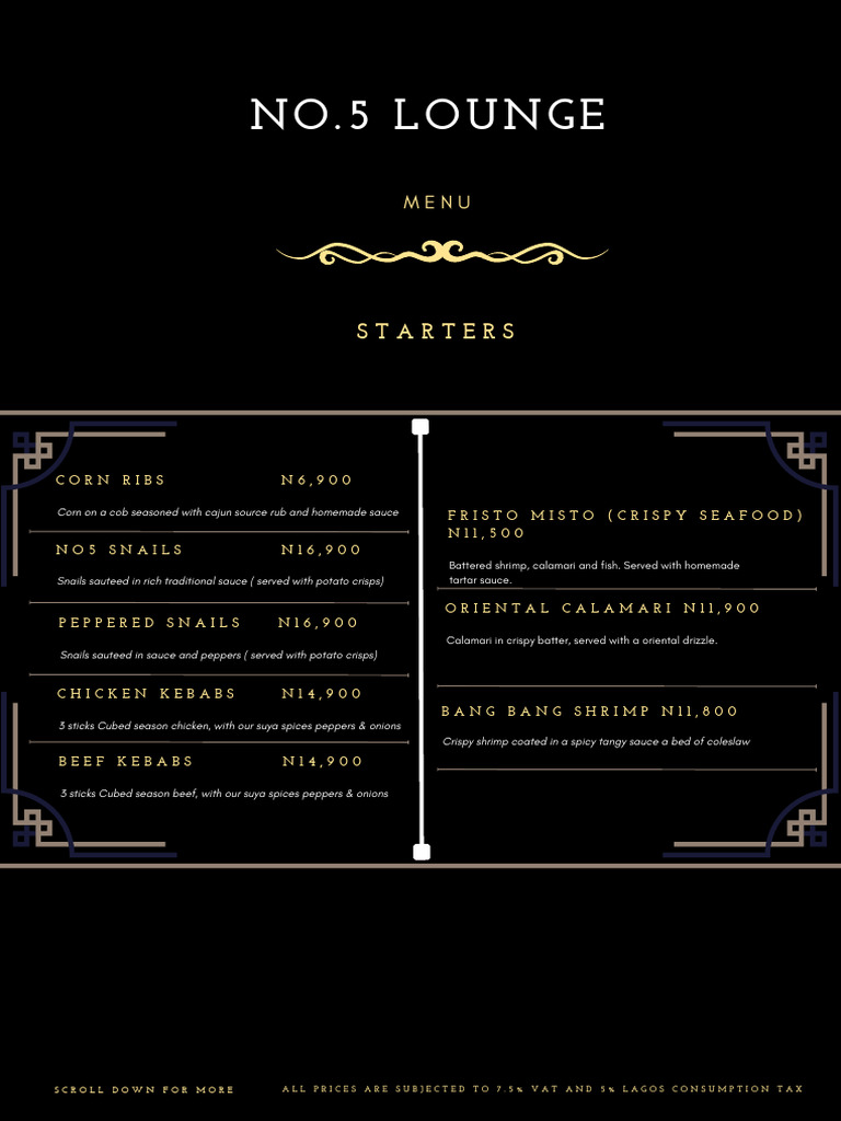 No.5 Menu - JN | PDF