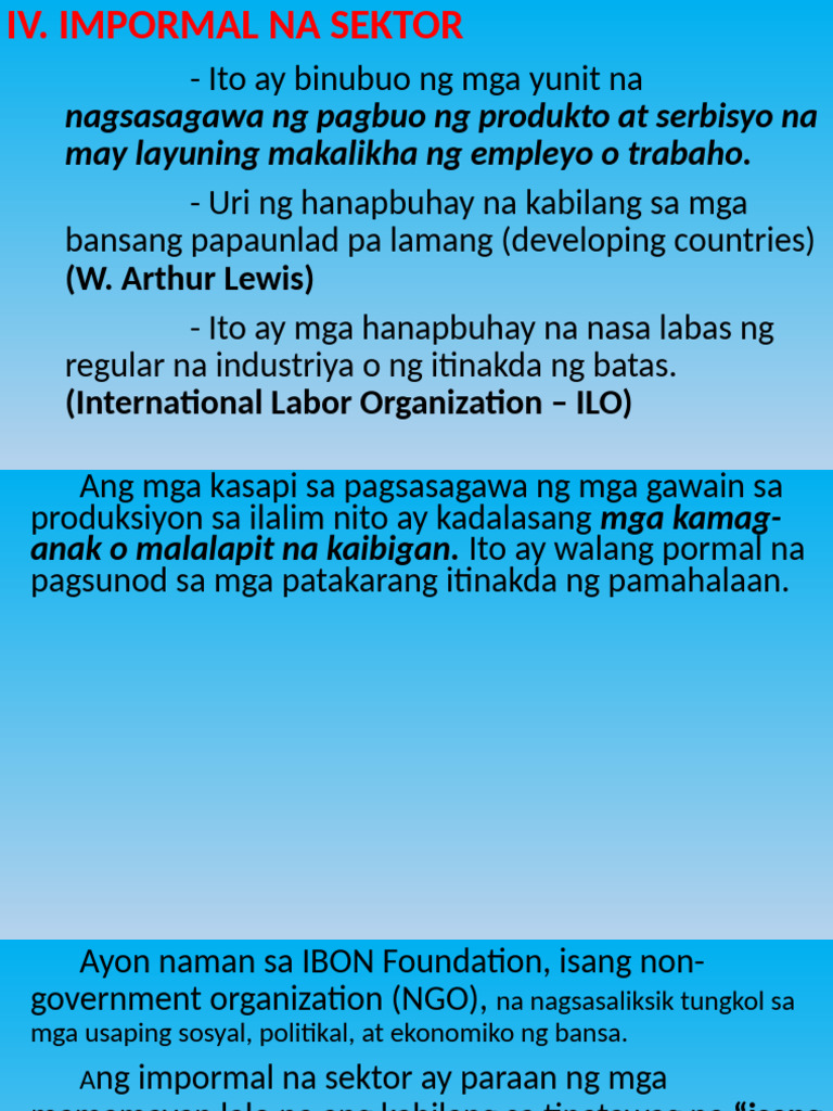 IV. 5 Impormal Sektor | PDF