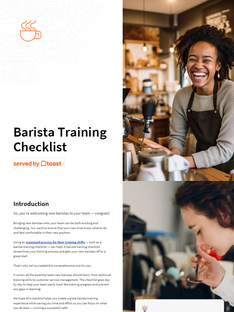 Toast Barista Training Checklist | PDF