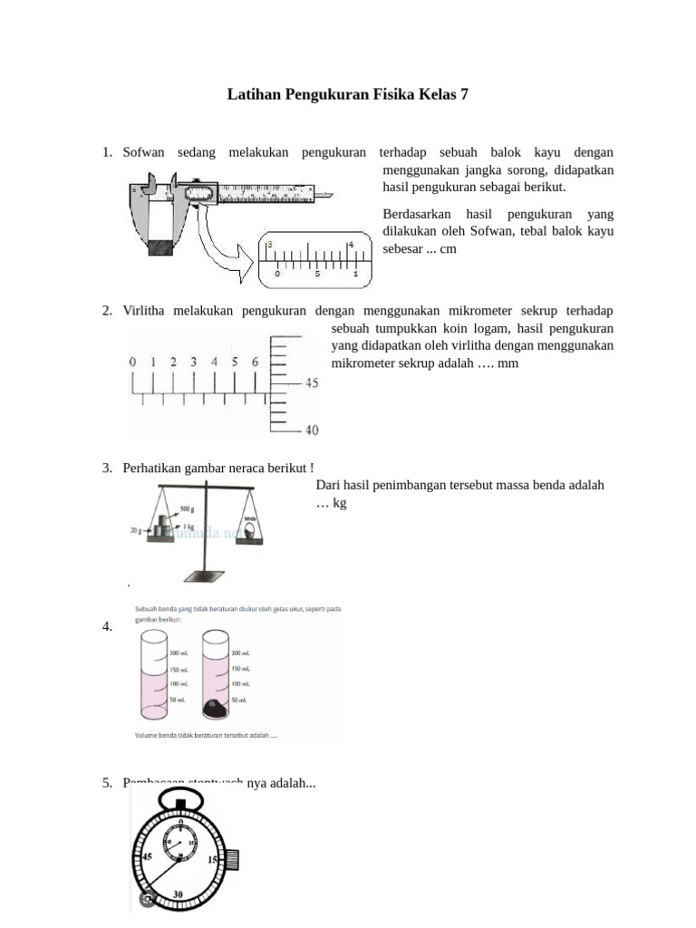 Latihan Pengukuran Fisika Kelas 7 Pdf