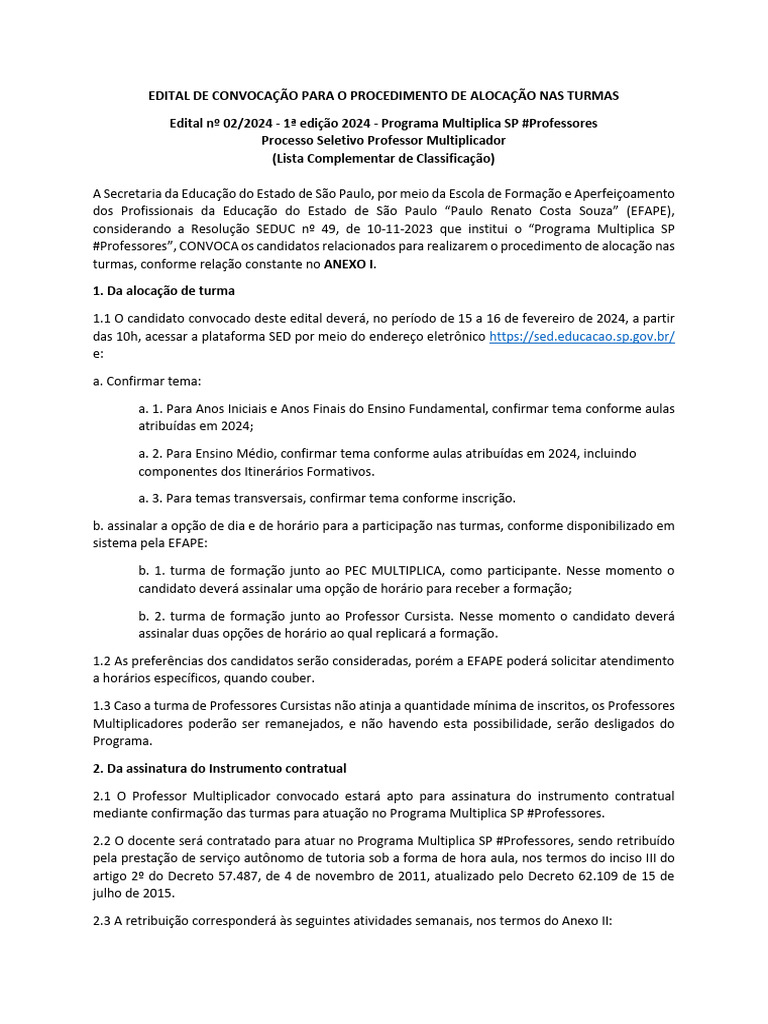 Edital de Convocacao Do PM Lista Complementar | PDF