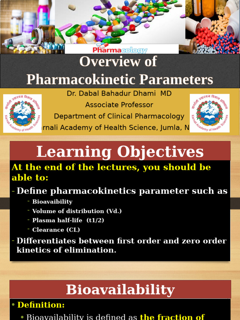 Pharmacokinetic Parameters | PDF | Pharmacokinetics | Bioavailability