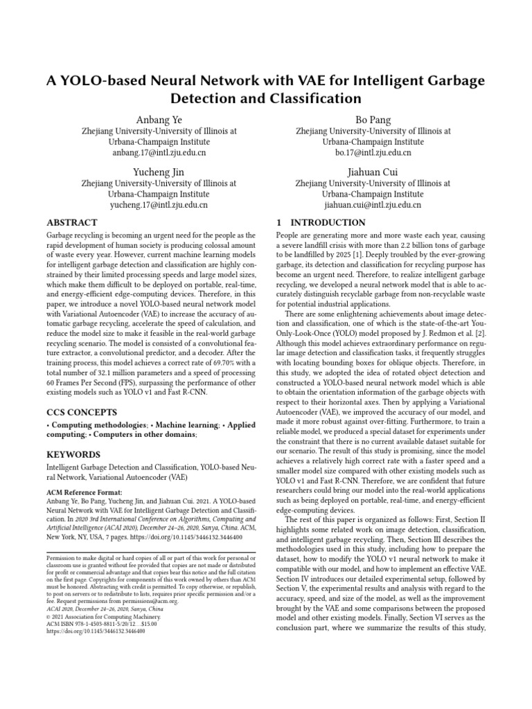 ACM March2021 A YOLO-based Neural Network With VAE For Intelligent ... ACM March2021 A YOLO-based Neural Network With VAE For Intelligent ...