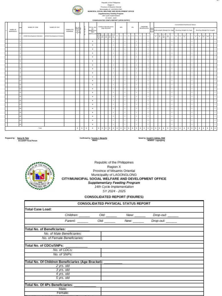 Final (Template) SFP Consolidated For Cdws - 14th Cycle Upon Entry | PDF