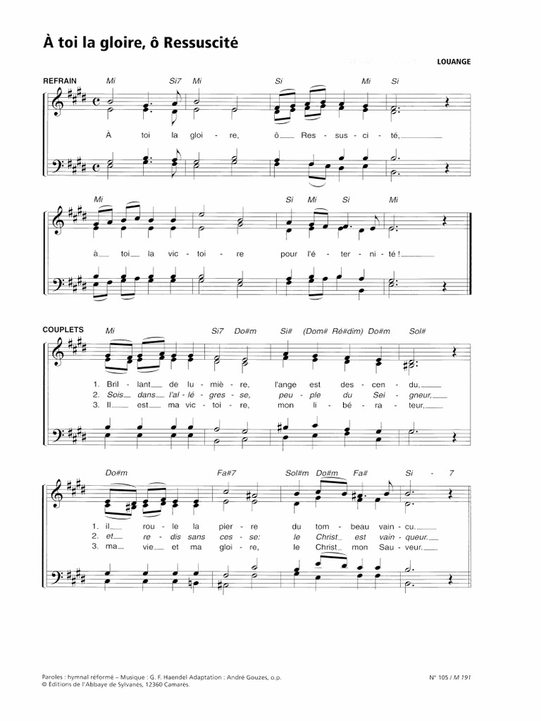 À Toi La Gloire, Ô Ressuscité | PDF
