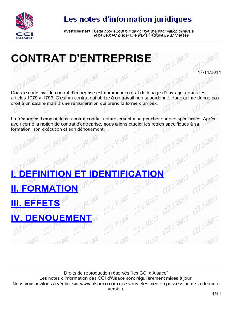 Contrat D Entreprise | PDF