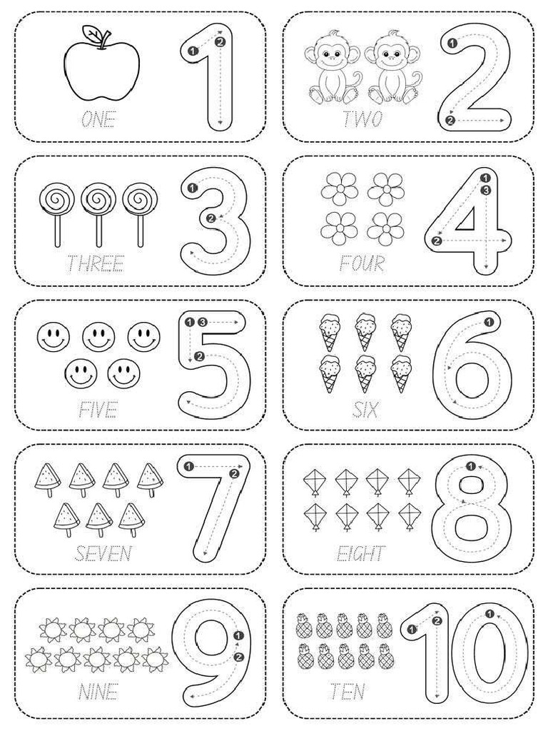 Free Printable Number Flashcards 1-100 With Words | PDF