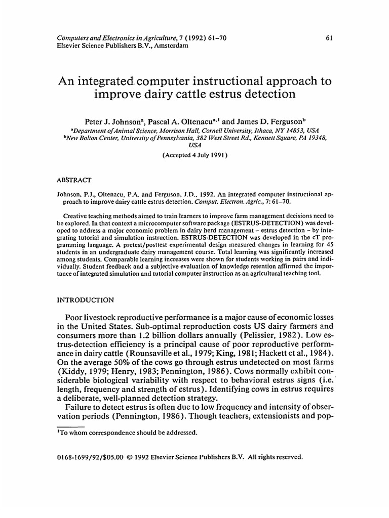 An Integrated Computer Instructional Approach To 1992 Computers and ...