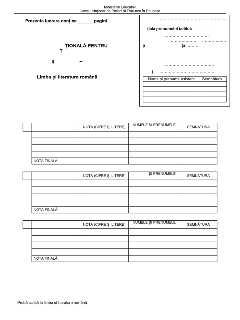 En VIII 2022 Limba Si Literatura Romana Var 04 | PDF