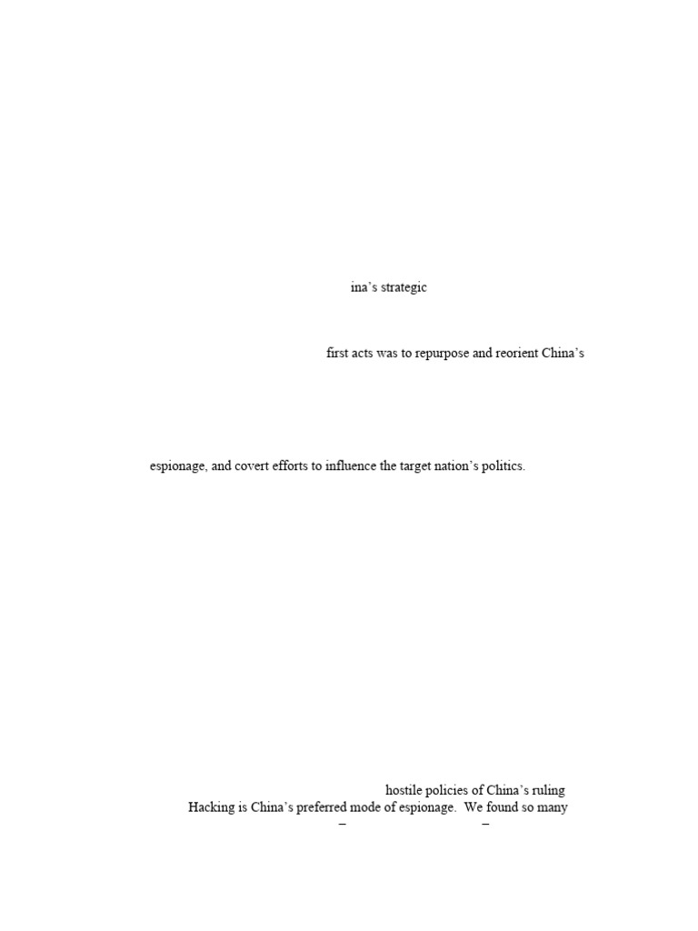 CN - Espionage - List Print | PDF | Espionage | Cyberwarfare